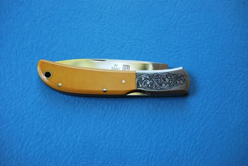 Please Help: ID Engraving on Vintage Al Mar Falcon | BladeForums.com